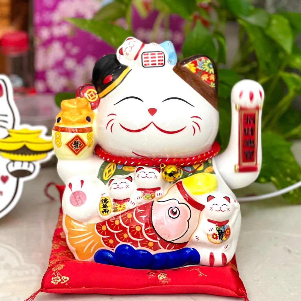 Mèo Thần Tài Hưng Thịnh Vẫy Tay Ngoắc Khách - Mèo Thần Tài Vẫy Tay